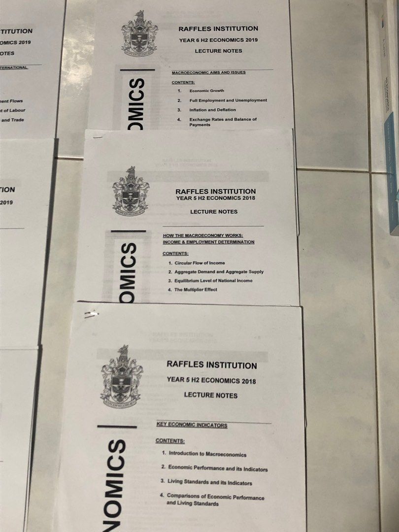 Raffles Institution JC (RI) H2 Economics Lecture Notes 2018/2019 ...