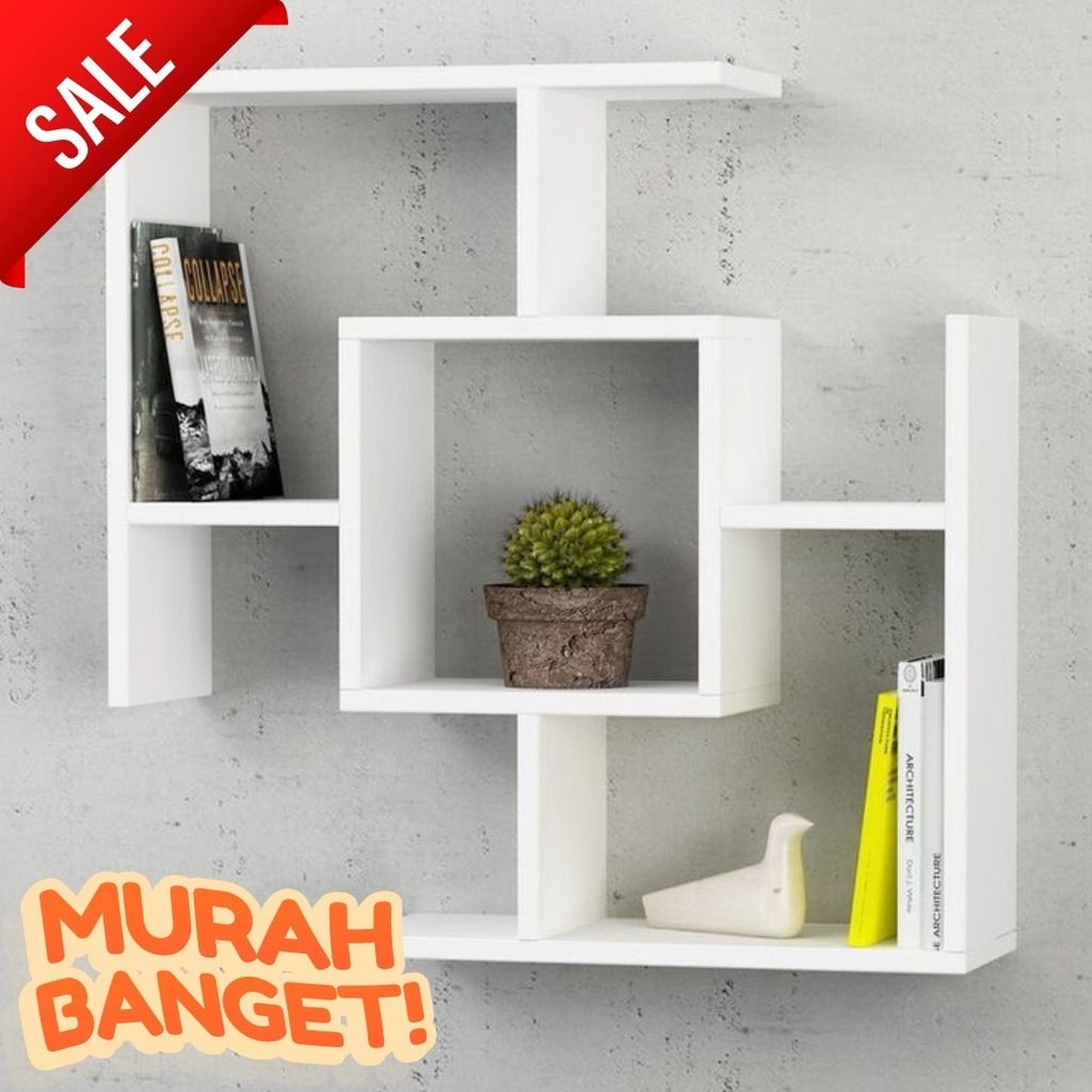 Rak Buku Dinding Rak Dinding Minimalis Rak Bentuk Model Kotak Kotak