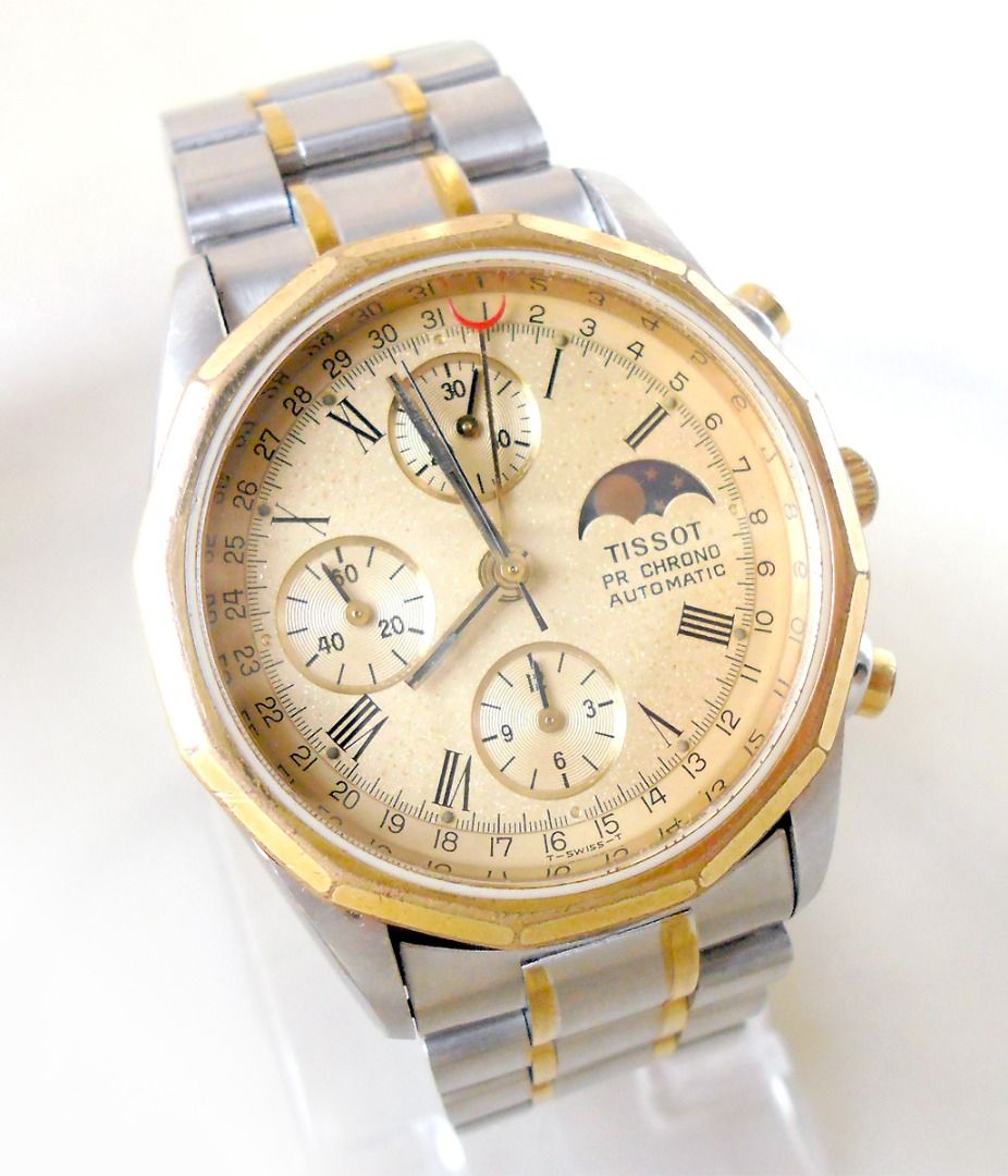 Rare Vintage TISSOT PR-100 CHRONOGRAPH Moonphase & Pointer Date Automatic Watch, Luxury, Watches ...