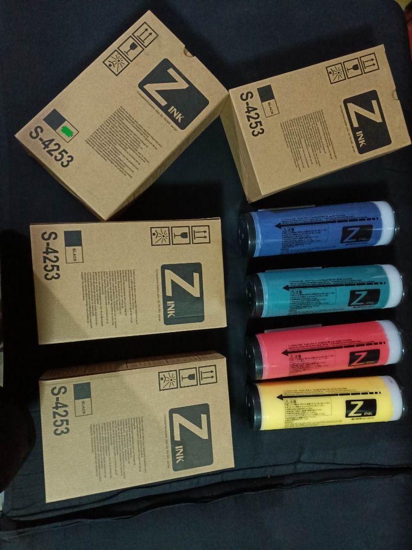 Riso Z ink S-4253 red blue green yellow S4253 S-4253E, Computers & Tech ...
