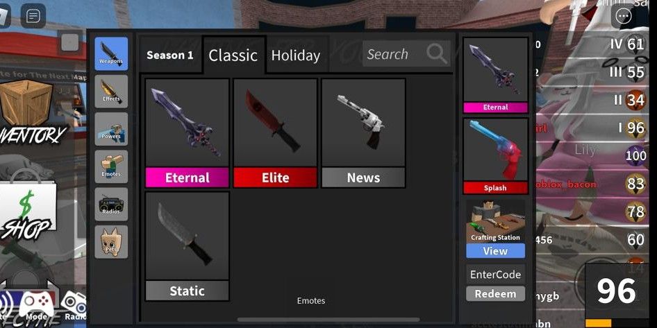 Roblox MM2 weapons, Video Gaming, Gaming Accessories, In-Game Products ...