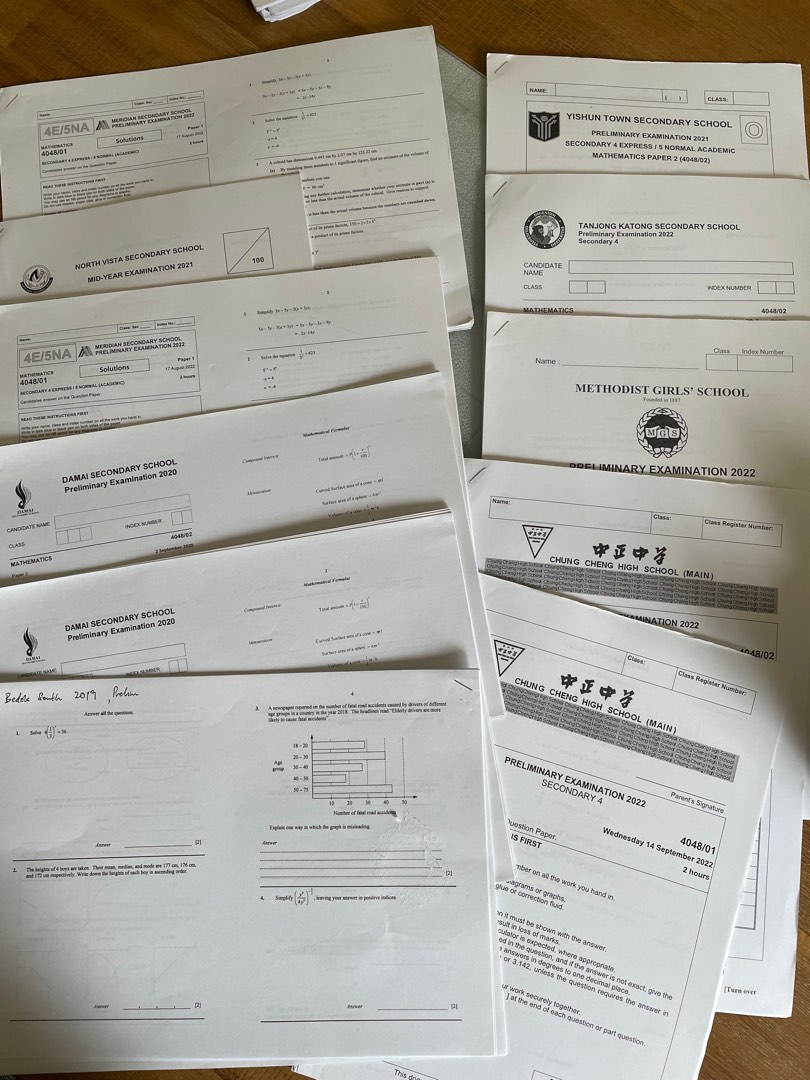 Secondary school preliminary papers, Hobbies & Toys, Books & Magazines ...