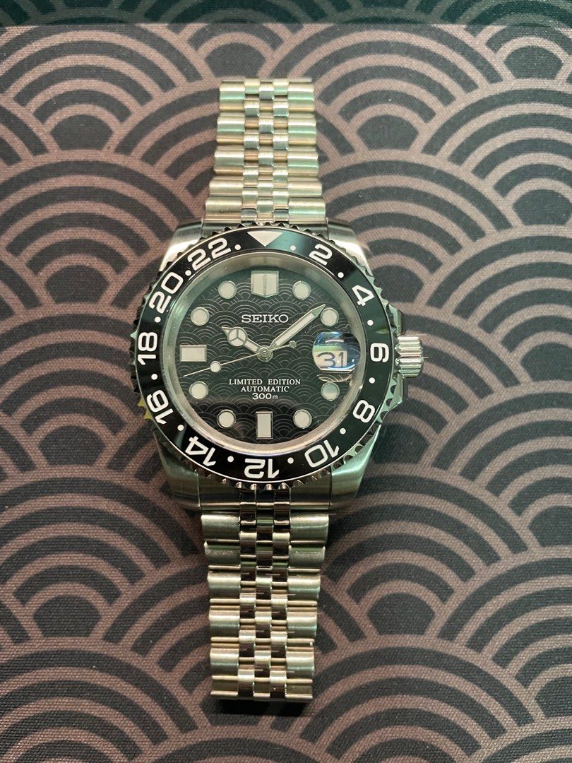 Seiko Custom Mod “GMT Master II Seigaiha Black” 40mm case, Men's ...