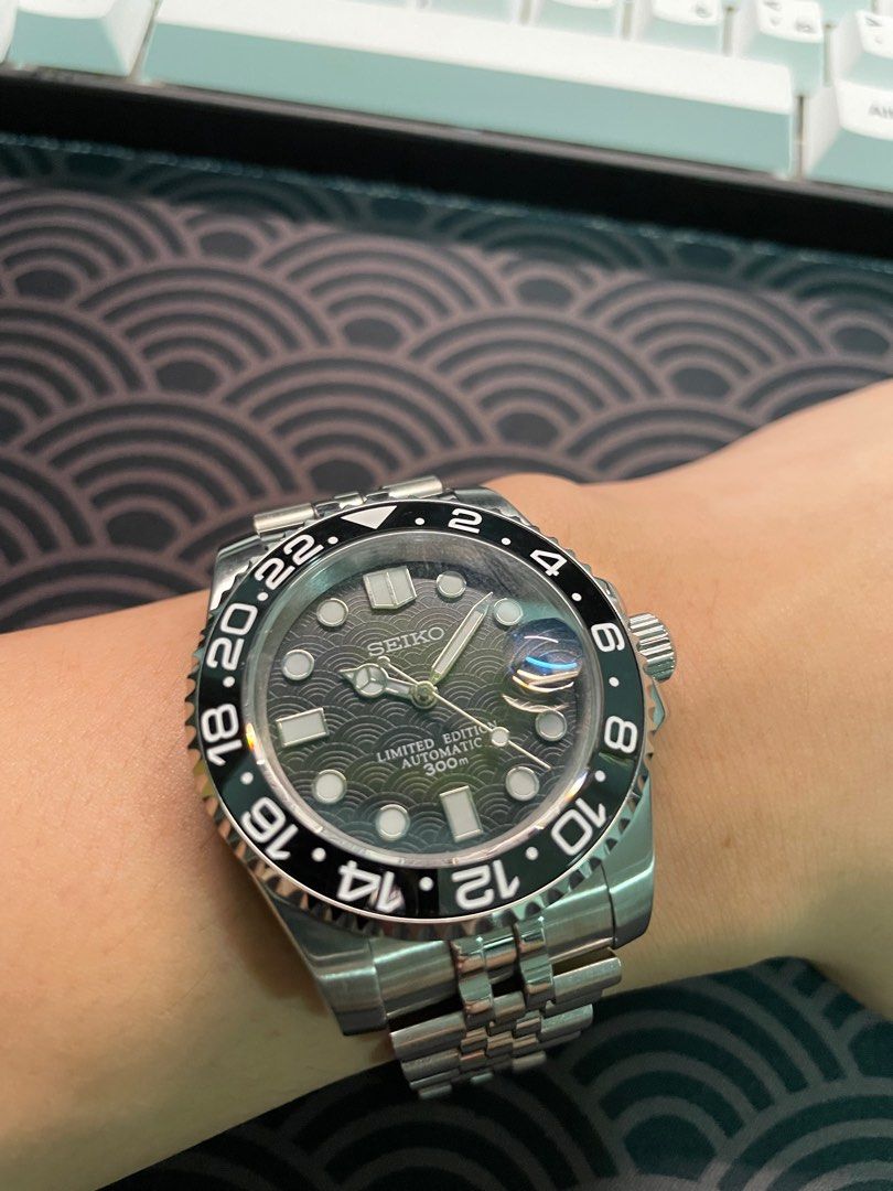 Seiko Custom Mod “GMT Master II Seigaiha Black” 40mm case, Men's ...