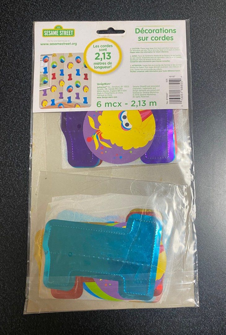 Sesame Street String Decorations 1st Birthday Elmo Cookie Monster Big ...