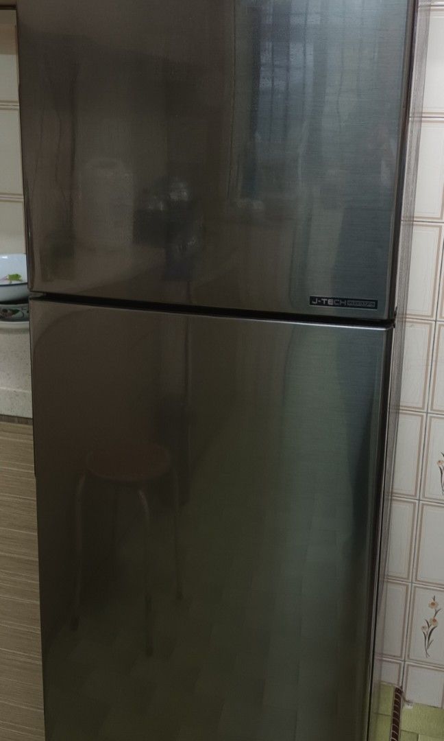 Sharp Fridge 225L like new + stand fan, TV & Home Appliances, Kitchen ...