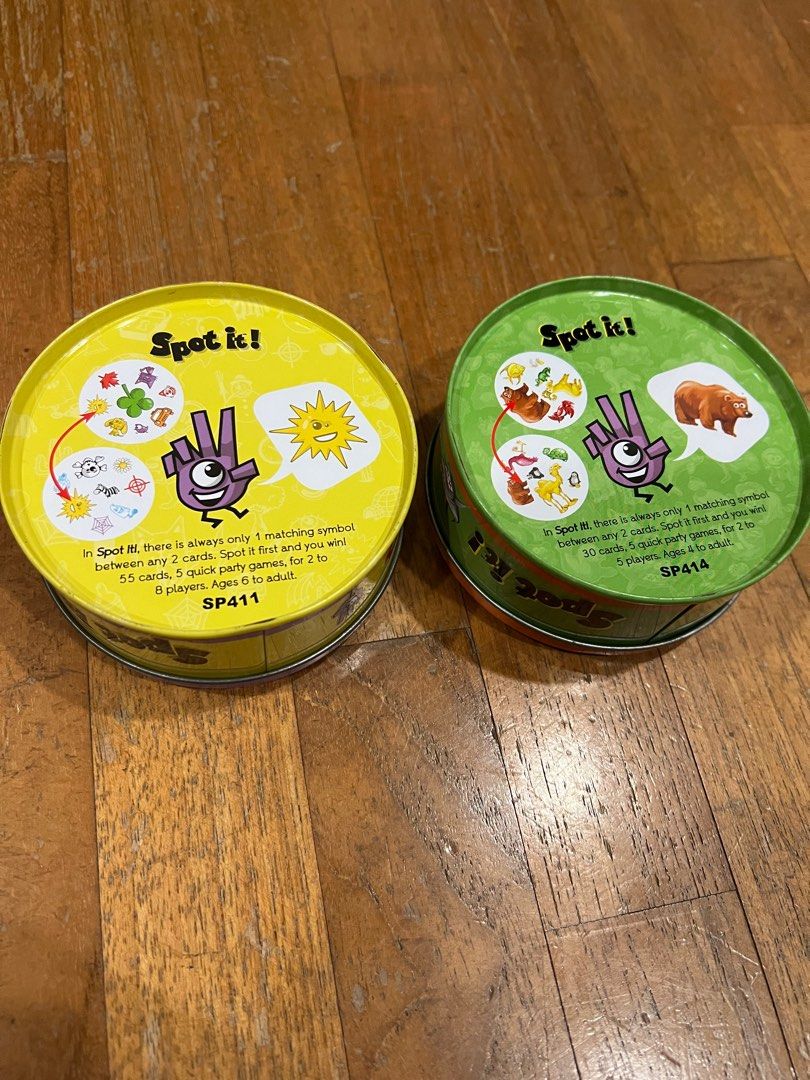 Spot It! Classic and Spot It Junior Animals card game, Hobbies & Toys ...