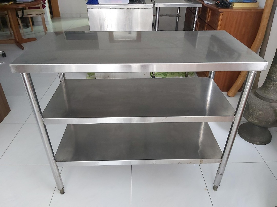 STAINLESS STEEL TABLE, Furniture & Home Living, Kitchenware & Tableware ...