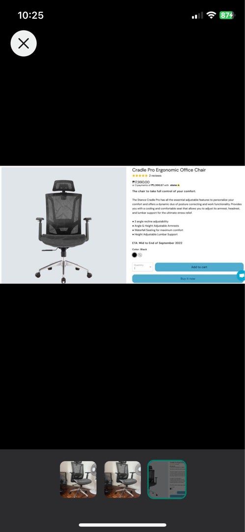 Stance Cradle Pro Ergonomic Office Chair (Black), Furniture & Home ...