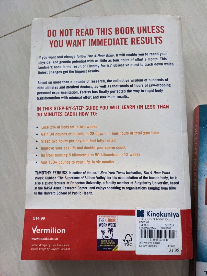 The Four Hour Body by Timothy Ferriss, Hobbies & Toys, Books ...