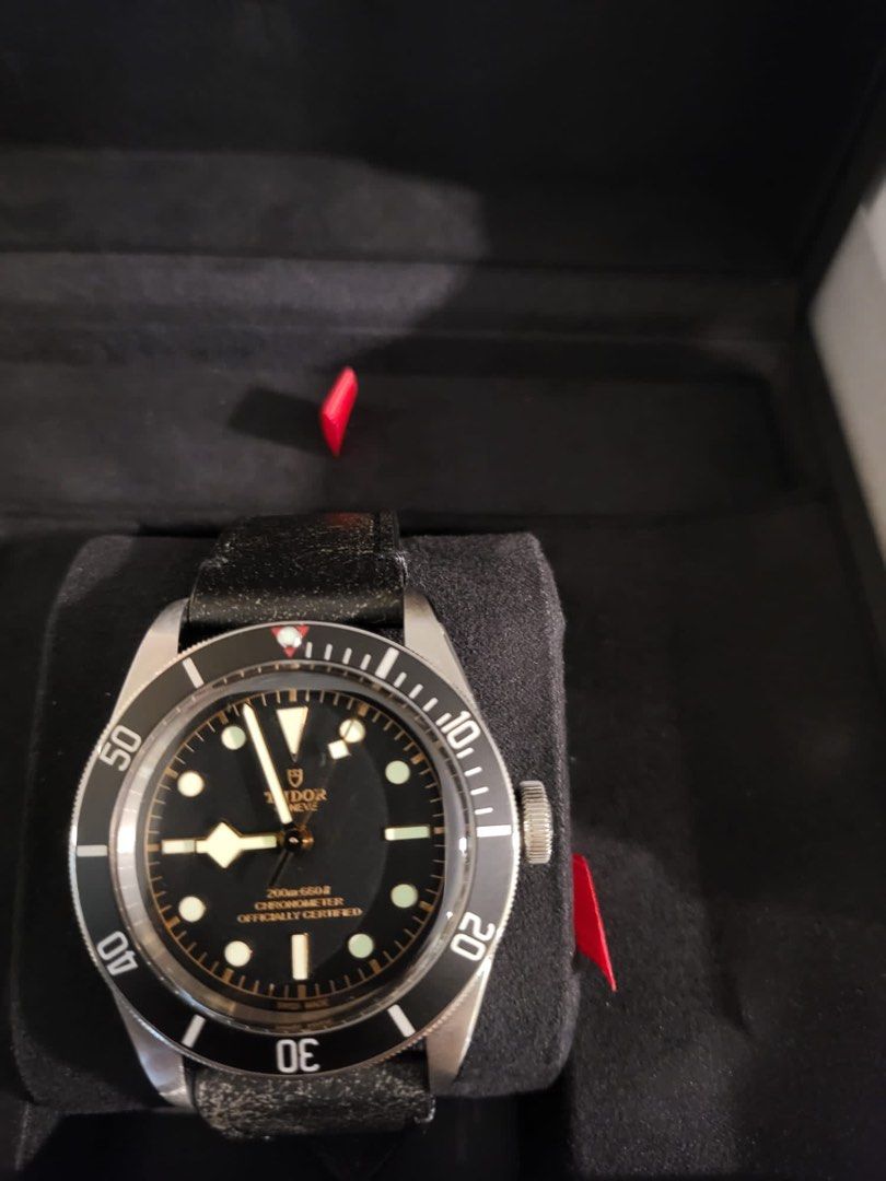 Tudor Black Bay - leather Strap, Luxury, Watches on Carousell