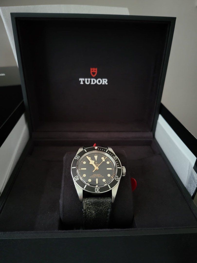 Tudor Black Bay - leather Strap, Luxury, Watches on Carousell
