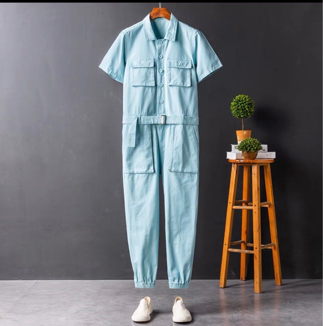 Turquoise Blue Overalls, Women's Fashion, Dresses & Sets, Jumpsuits on ...