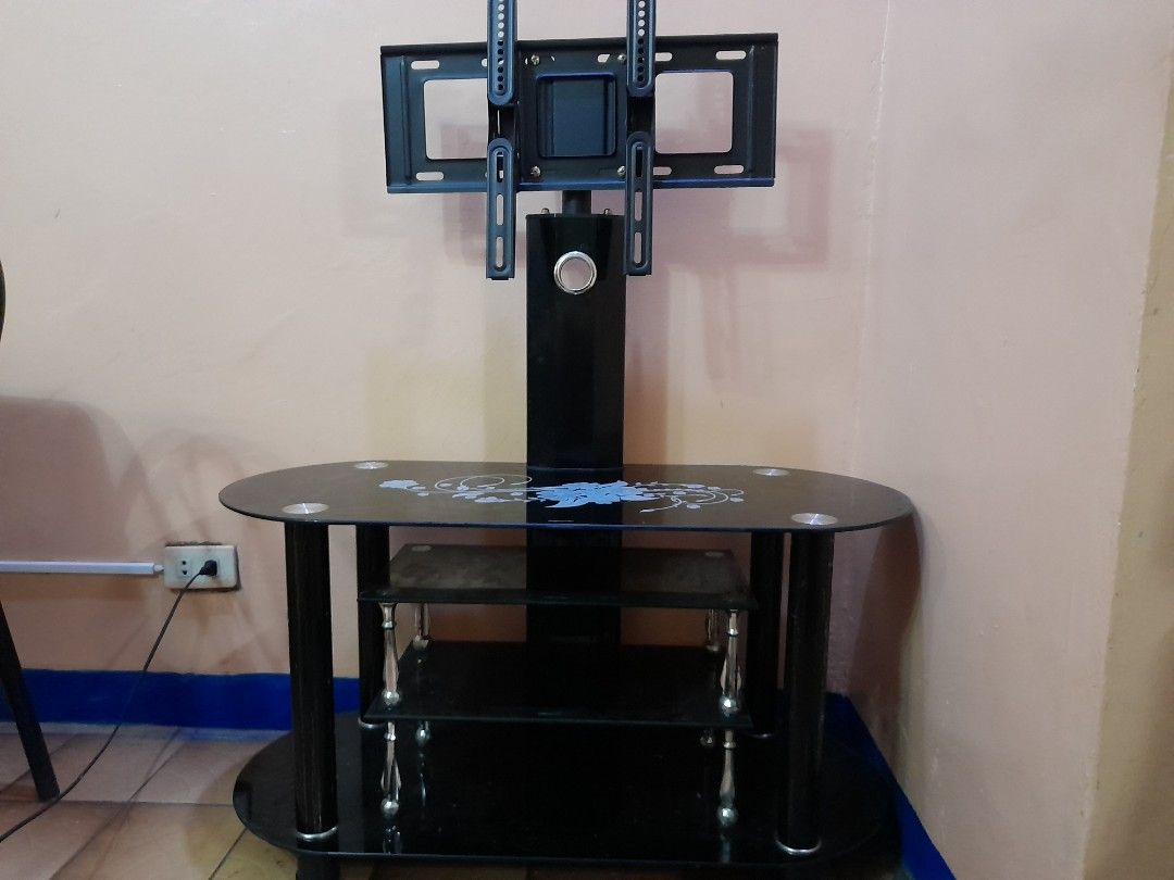 TV RACK with bracket (glass), Furniture & Home Living, Furniture, TV ...