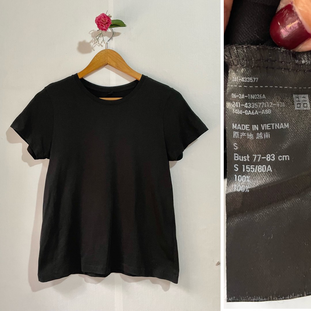 Uniqlo black basic top, Women's Fashion, Tops, Shirts on Carousell