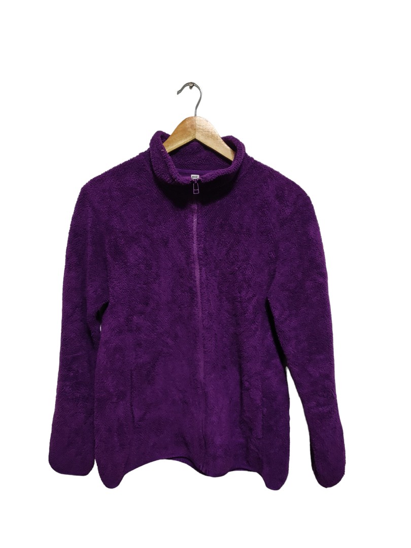 Uniqlo Full Zip Purple Fleece, Men's Fashion, Coats, Jackets and ...