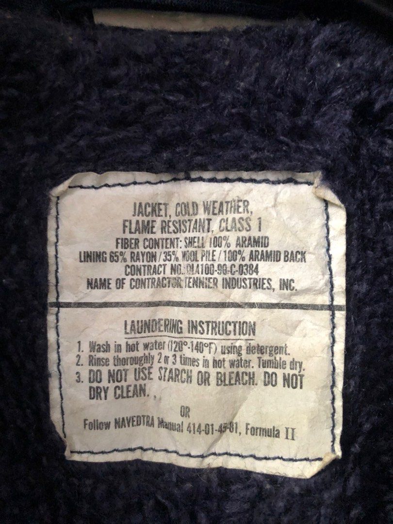 Vtg 90s US Navy A-2 USN Deck Jacket Flame Resistant, Men's Fashion ...