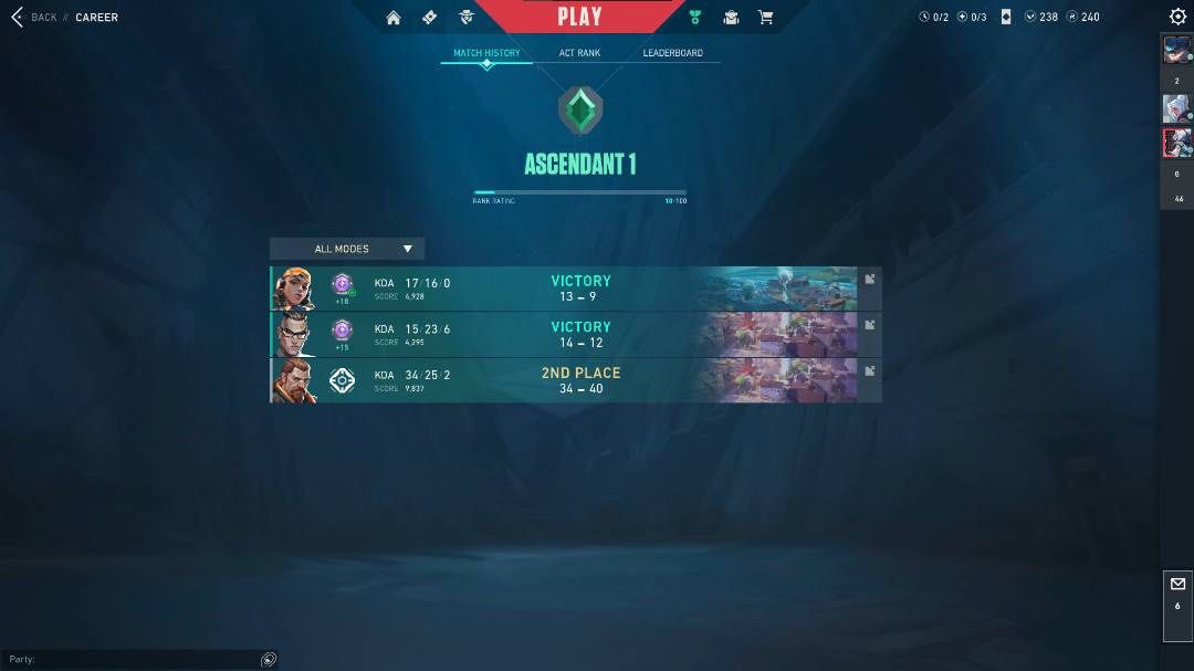 Valorant Account (Ascendant), Video Gaming, Video Games, Others on ...