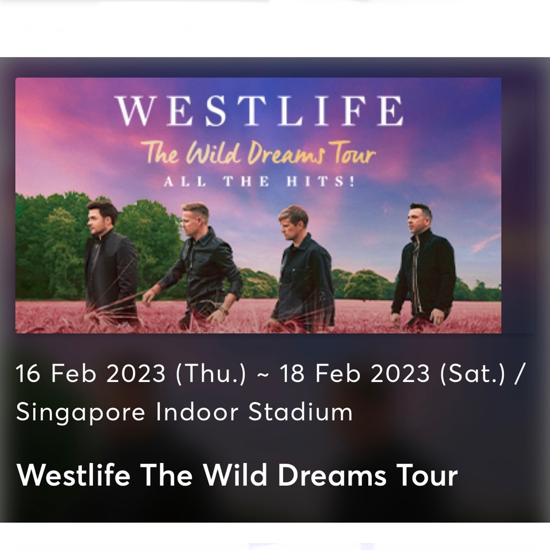 Westlife The Wild Dreams Tour - 16th February 2023, Tickets & Vouchers ...
