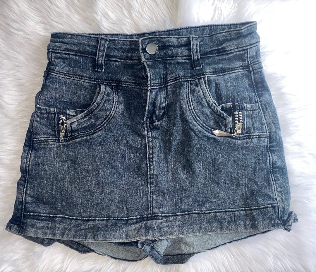 Y2k Denim Skort, Women's Fashion, Bottoms, Skirts on Carousell
