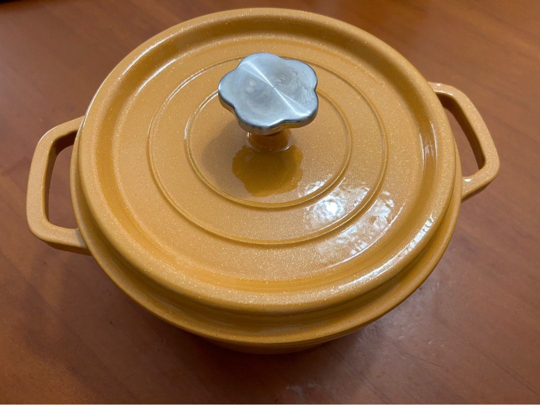 Yellow cast iron pot, Furniture & Home Living, Kitchenware & Tableware ...
