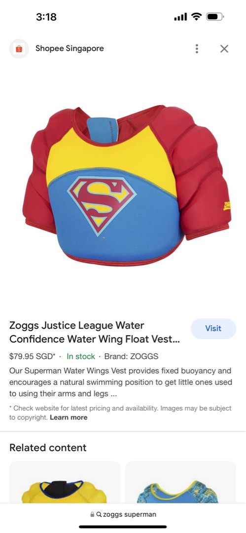 Zoggs superman float, Babies & Kids, Infant Playtime on Carousell