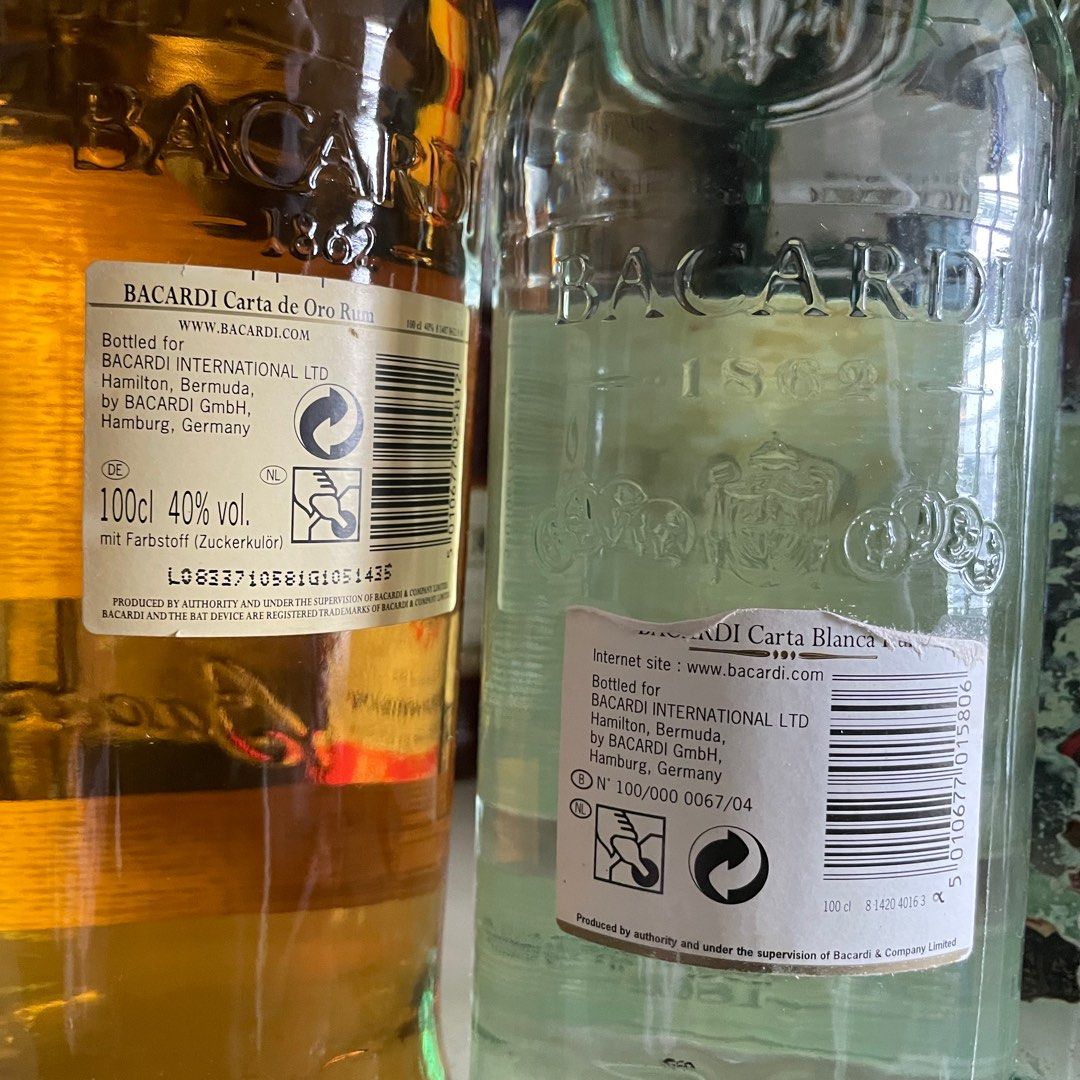 1L Bacardi White Gold Rum vintage 1000ml, Food & Drinks, Beverages on ...