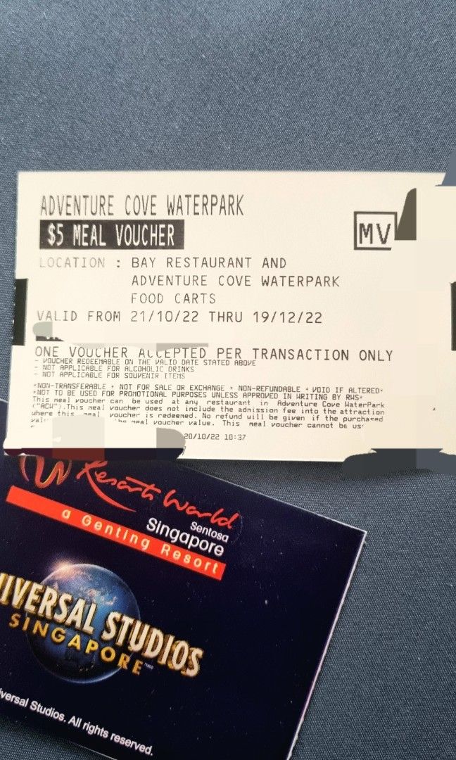 2 pax - adventure cove waterpark tickets only, Tickets & Vouchers ...