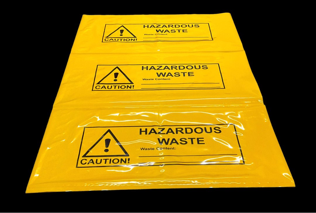 Hazardous Waste Bag Heavy Duty LDPE (Yellow-0.10mm Thickness) pack of ...