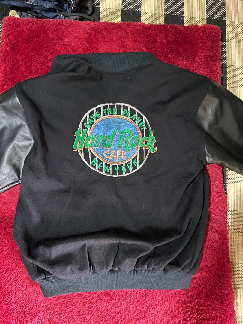90s HARD ROCK CAFE SAVE THE PLANET BOMBER LEATHER JACKET Men s Fashion 90s-hard-rock-cafe-save-the-planet-bomber-leather-jacket-men-s-fashion