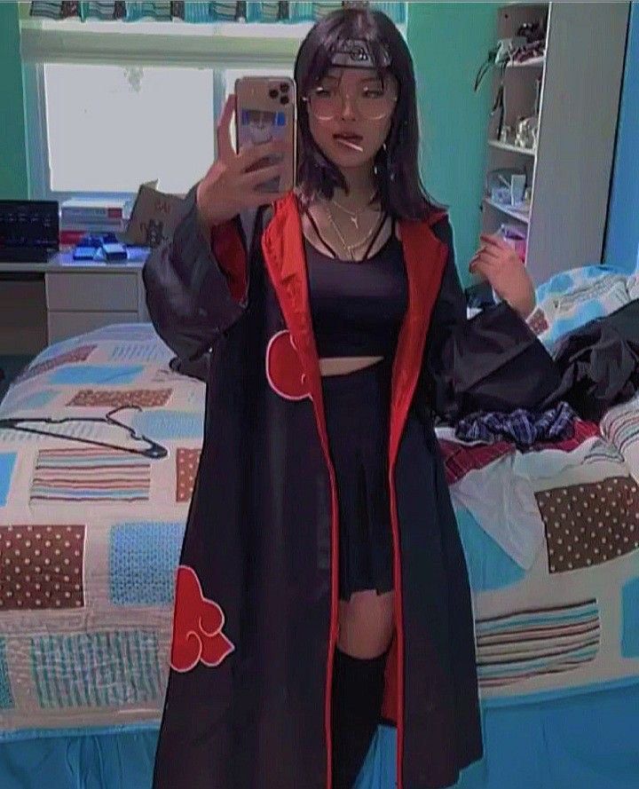 AKATSUKI COSPLAY COSTUME NARUTO ITACHI UCHIHA, Women's Fashion, Dresses ...