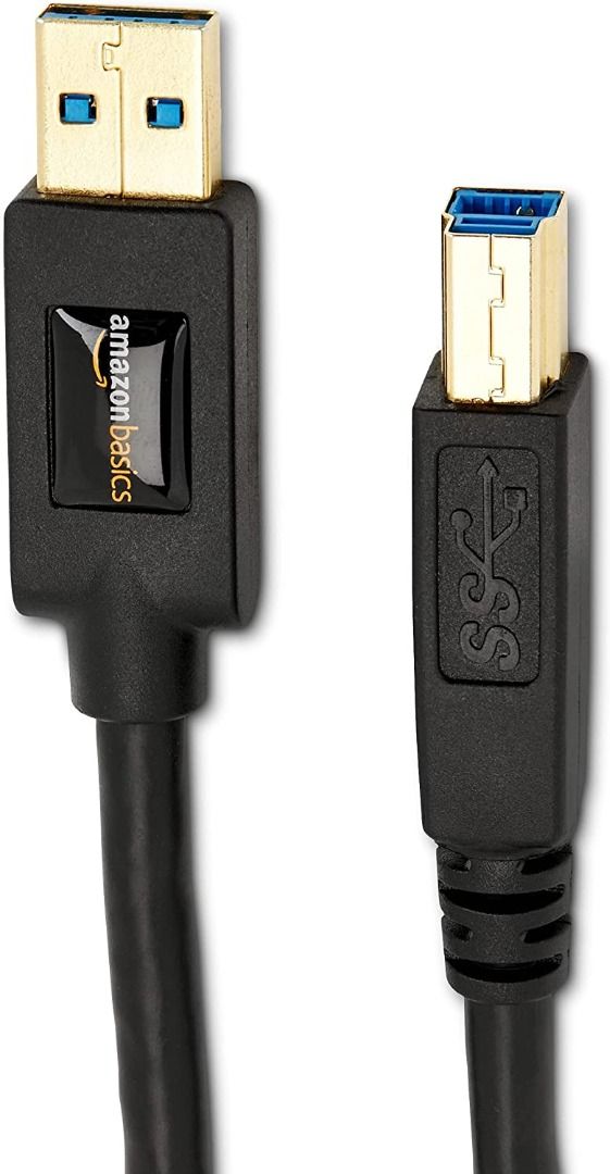 Amazon Basics USB 3.0 Cable - A-Male to B-Male Adapter Cord-6 Feet (1.8 ...