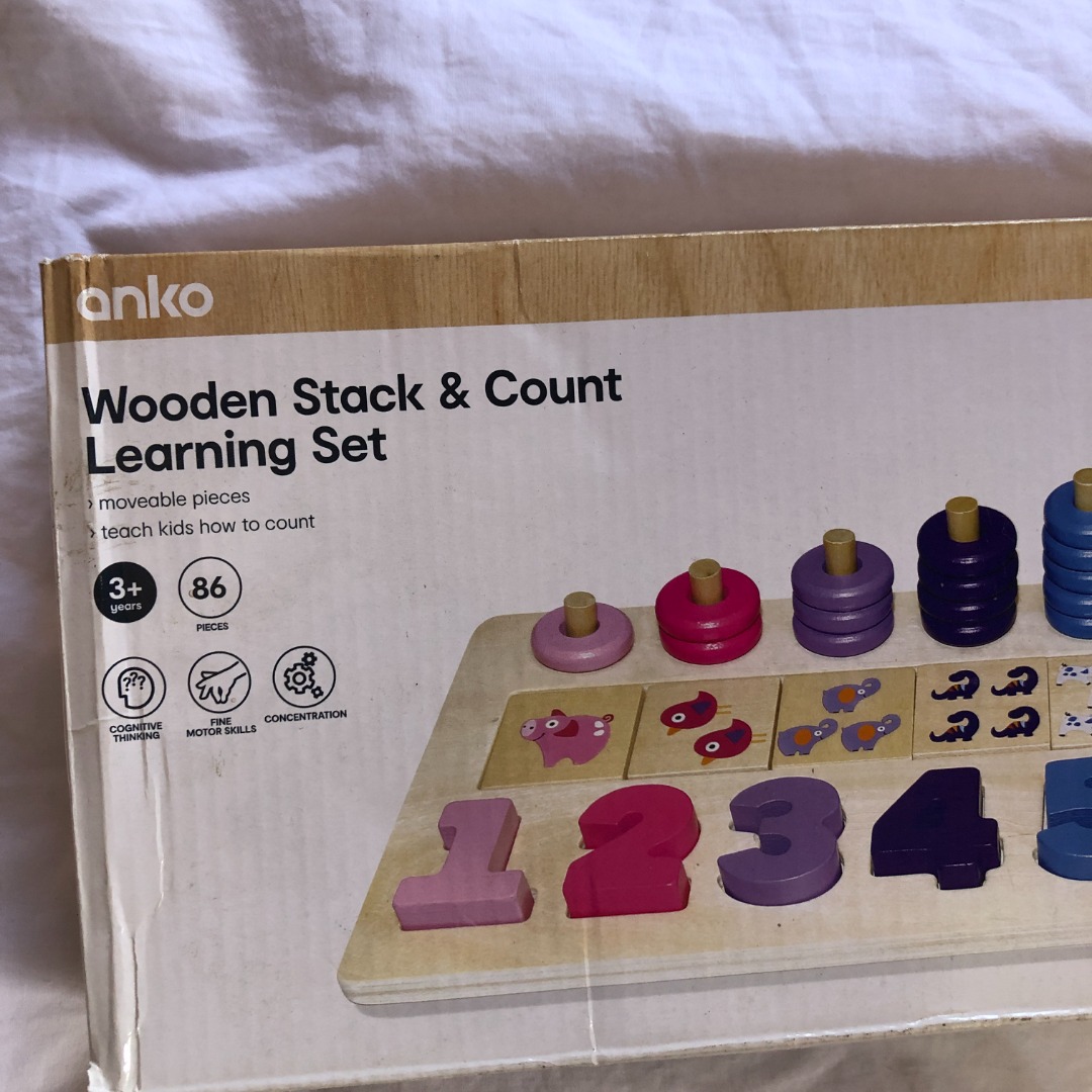 Anko | Woodeng Stack & Count Learning Set, Hobbies & Toys, Toys & Games ...