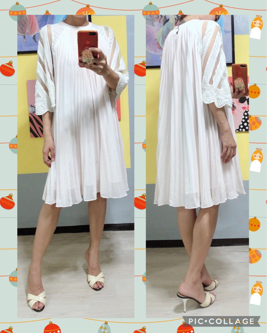 Beaded Electric Pleated Dress, Women's Fashion, Dresses & Sets, Dresses ...