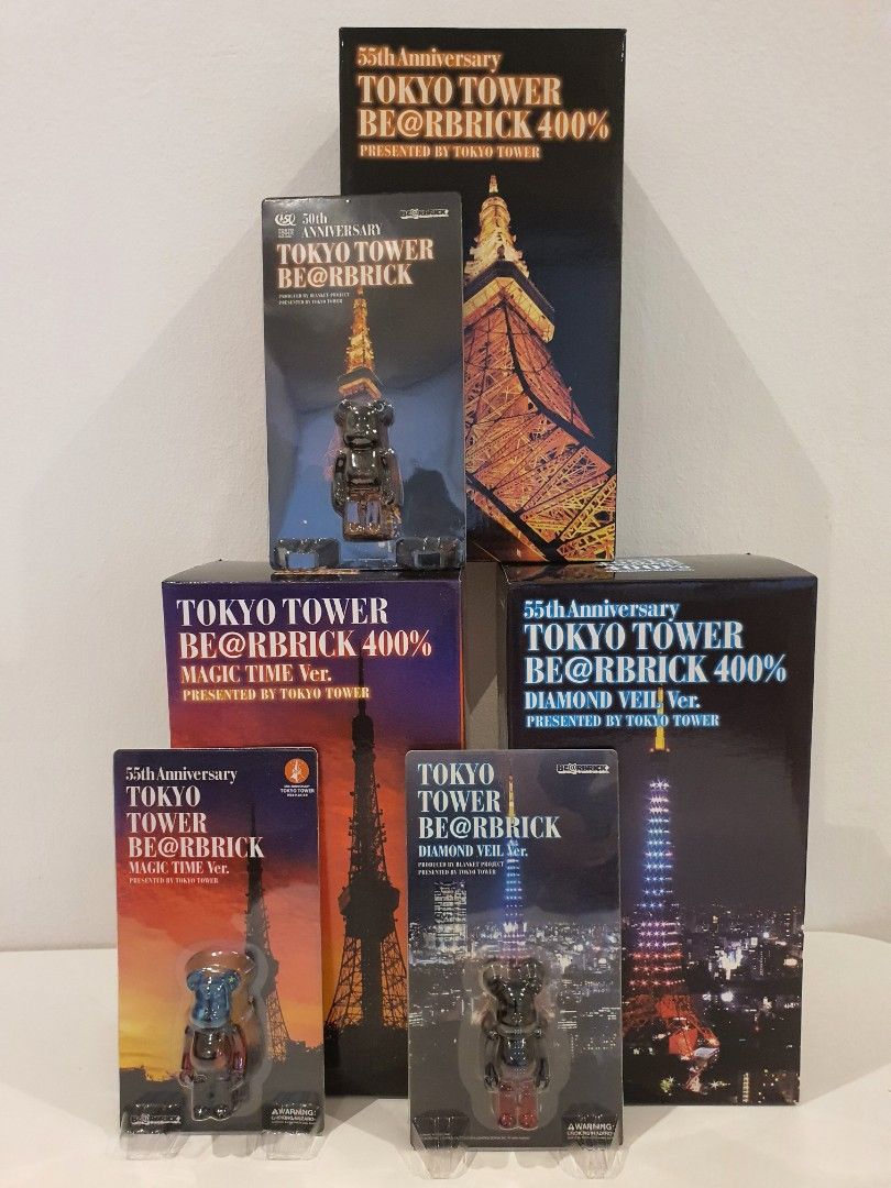 Bearbrick Tokyo Tower 400% & 100% set of 6, Hobbies & Toys, Toys ...