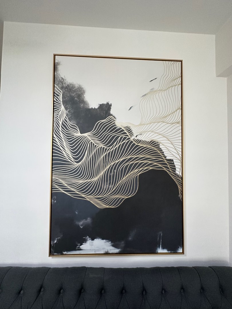 Big Wall Frame Artwork with Gold Frame, Furniture & Home Living, Home ...