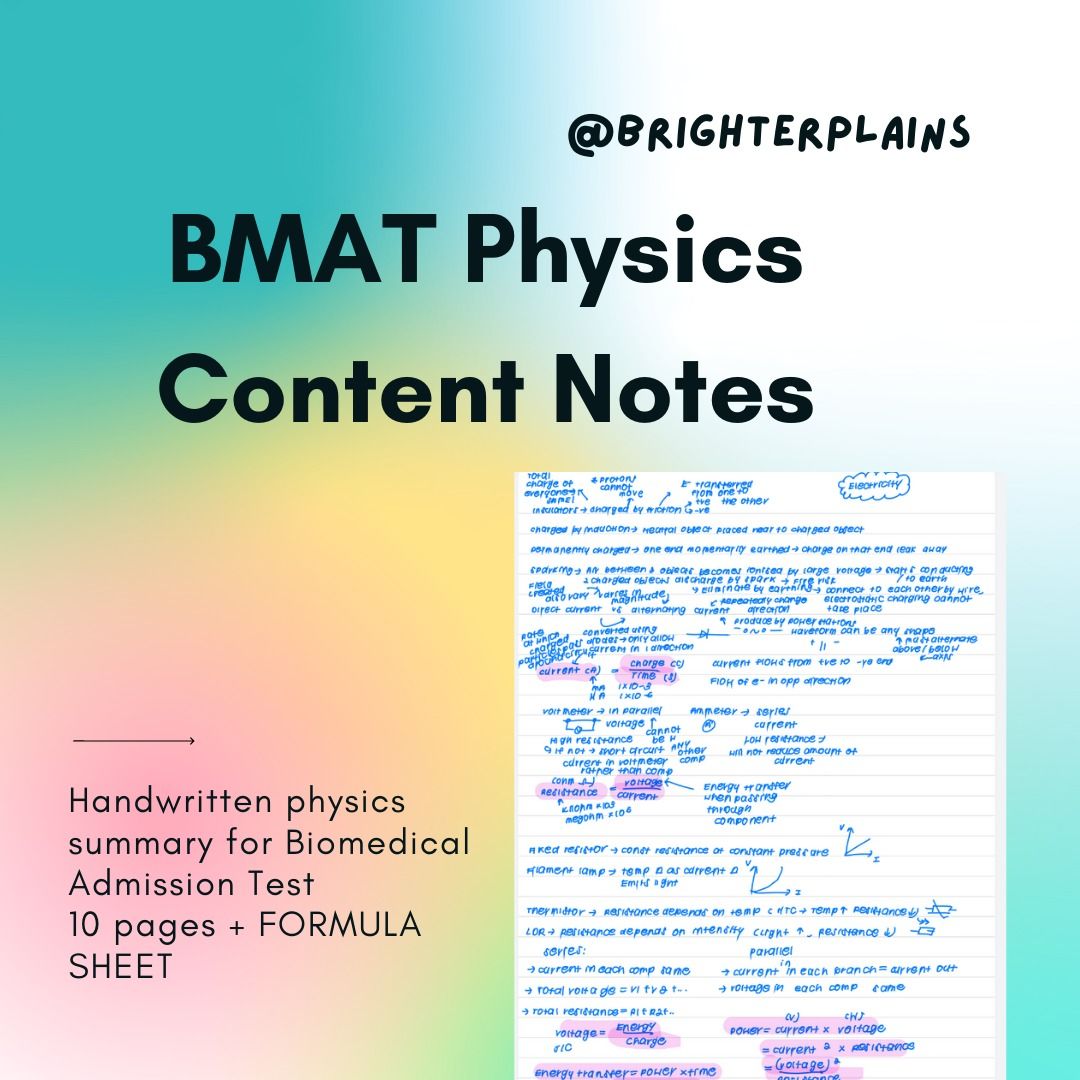 BMAT Physics Summary Notes, Hobbies & Toys, Books & Magazines ...