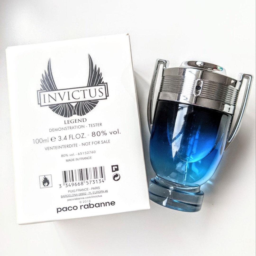 BNIB Paco Rabanne Invictus Legend Tester 100ml EDP Men, Beauty ...