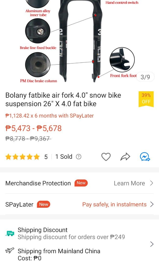 Bolany Pro Fatbike Fork, Sports Equipment, Bicycles & Parts, Bicycles on Carousell