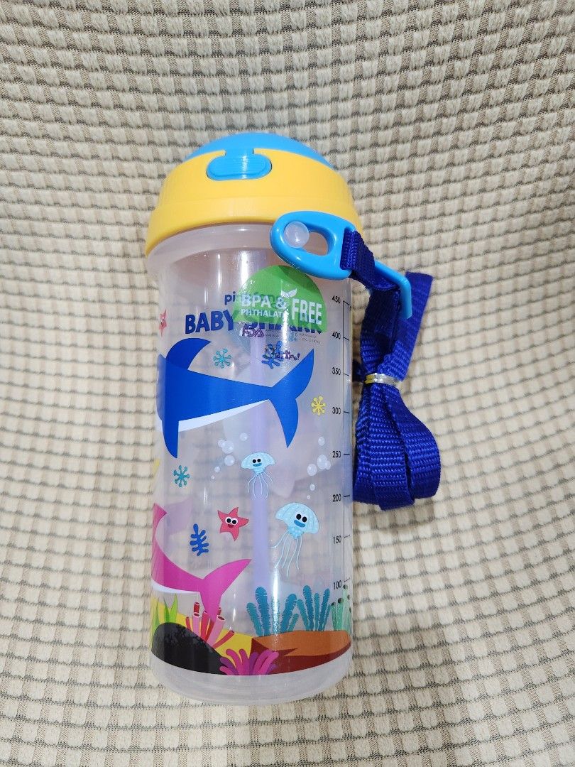 Brand new pink Fong baby shark Kids water bottle, Furniture & Home ...