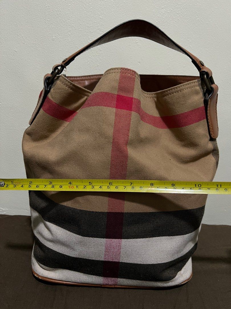 Burberry Ashby Check Canvas Hobo Bag, Luxury, Bags & Wallets on Carousell