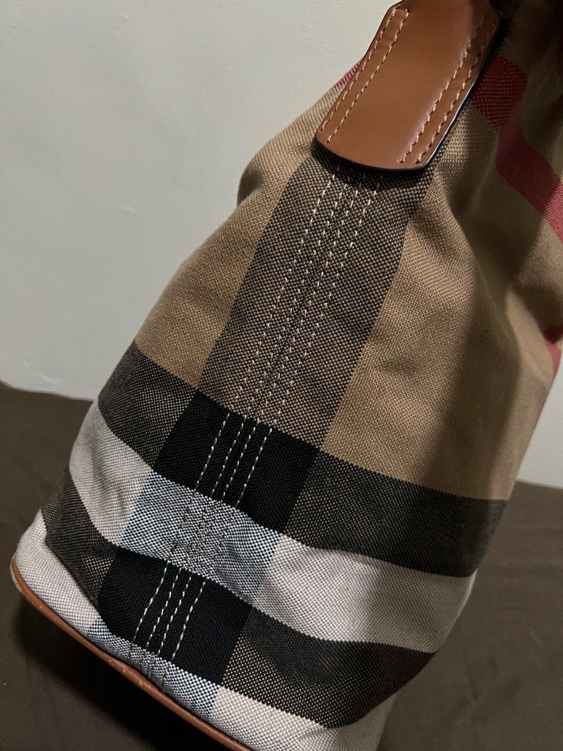 Burberry Ashby Check Canvas Hobo Bag, Luxury, Bags & Wallets on Carousell