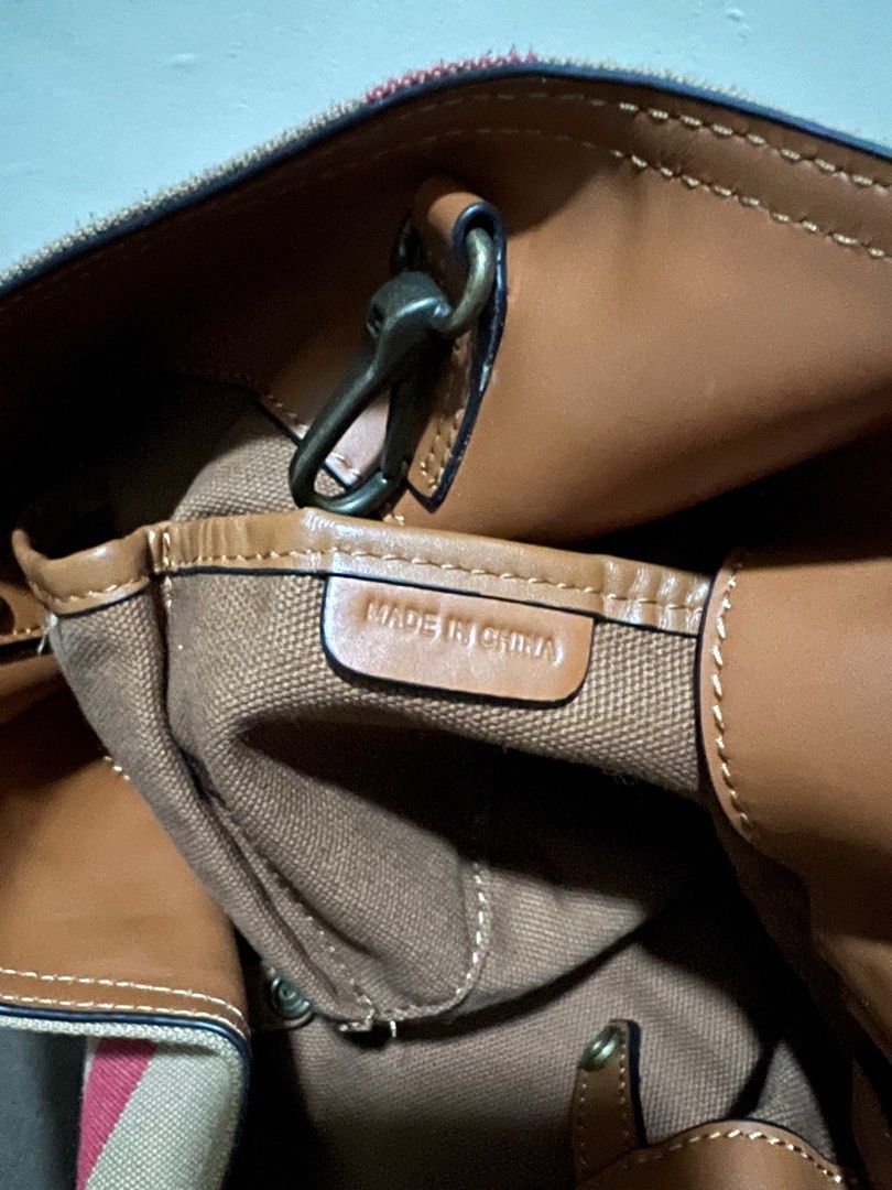 Burberry Ashby Check Canvas Hobo Bag, Luxury, Bags & Wallets on Carousell