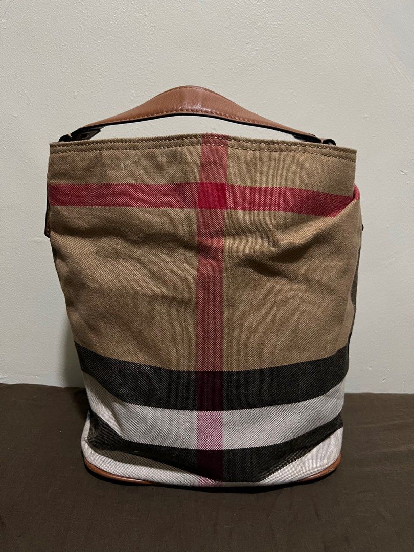 Burberry Ashby Check Canvas Hobo Bag, Luxury, Bags & Wallets on Carousell