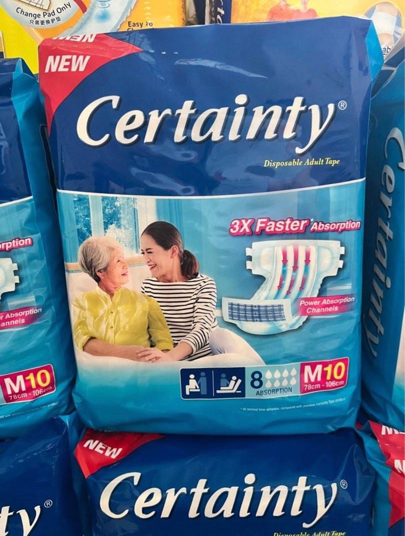 Certainty Diapers - Tape M Size (Bulk buy), Health & Nutrition ...