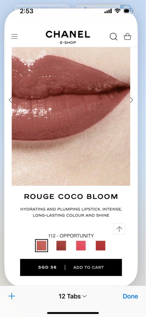 Chanel ROUGE COCO BLOOM - 112, Beauty & Personal Care, Face, Makeup on ...