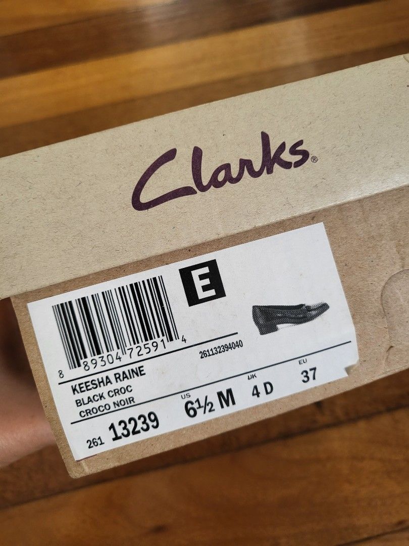 Clark's Keesha Raine black croc US 6.5, Women's Fashion, Footwear ...