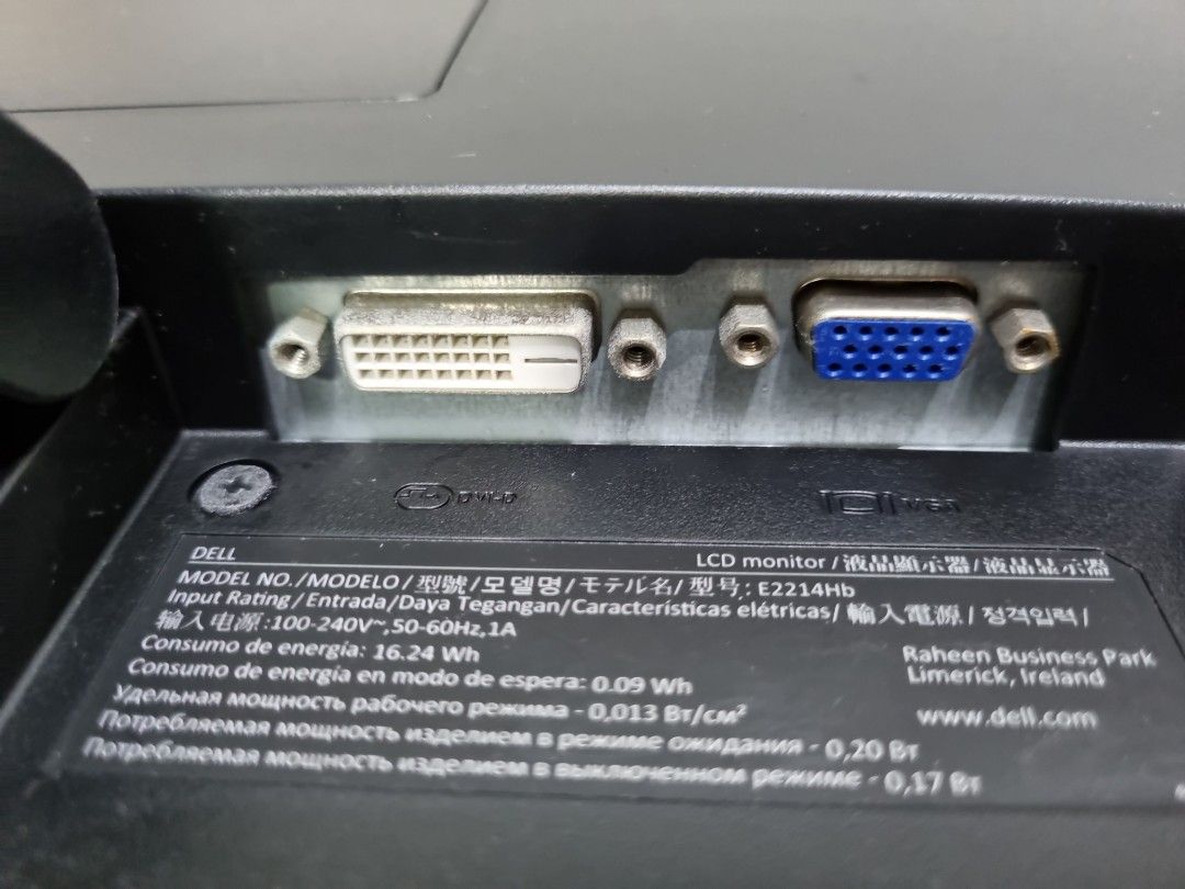 Dell Full HD LCD 21.5-inch monitor model E2214Hb, Computers & Tech ...