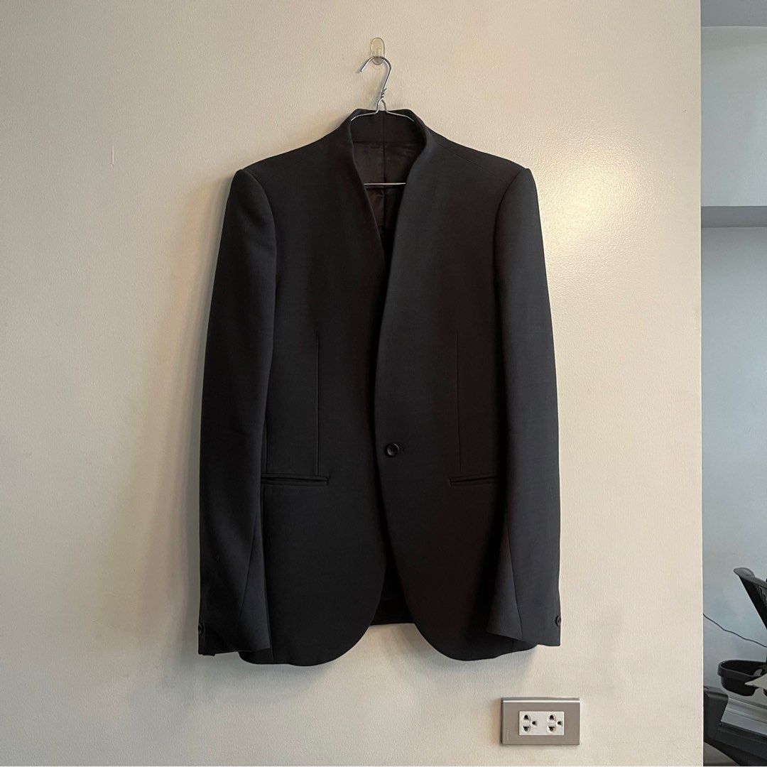 devoa collarless blazer, Men's Fashion, Coats, Jackets and Outerwear on Carousell