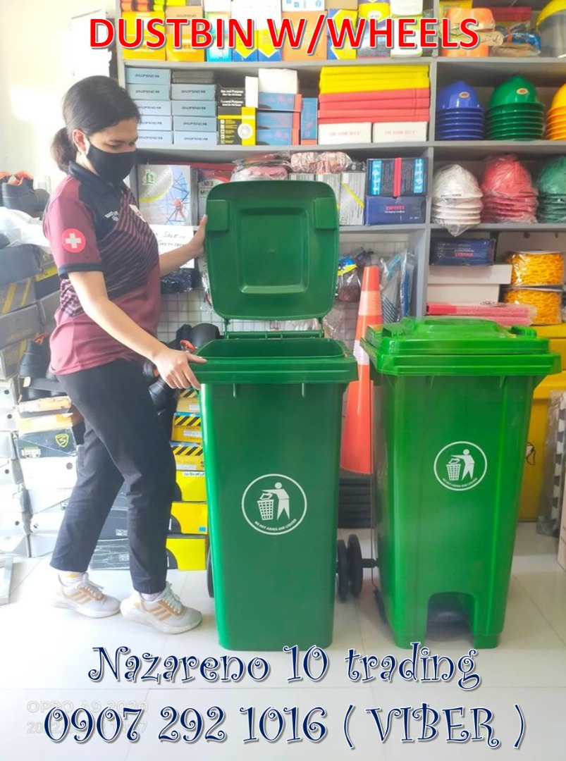 Dust bin trash bin w/wheels 120L 351, Furniture & Home Living, Cleaning ...